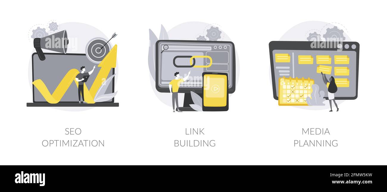 SEO strategy abstract concept vector illustrations Stock Vector Image ...