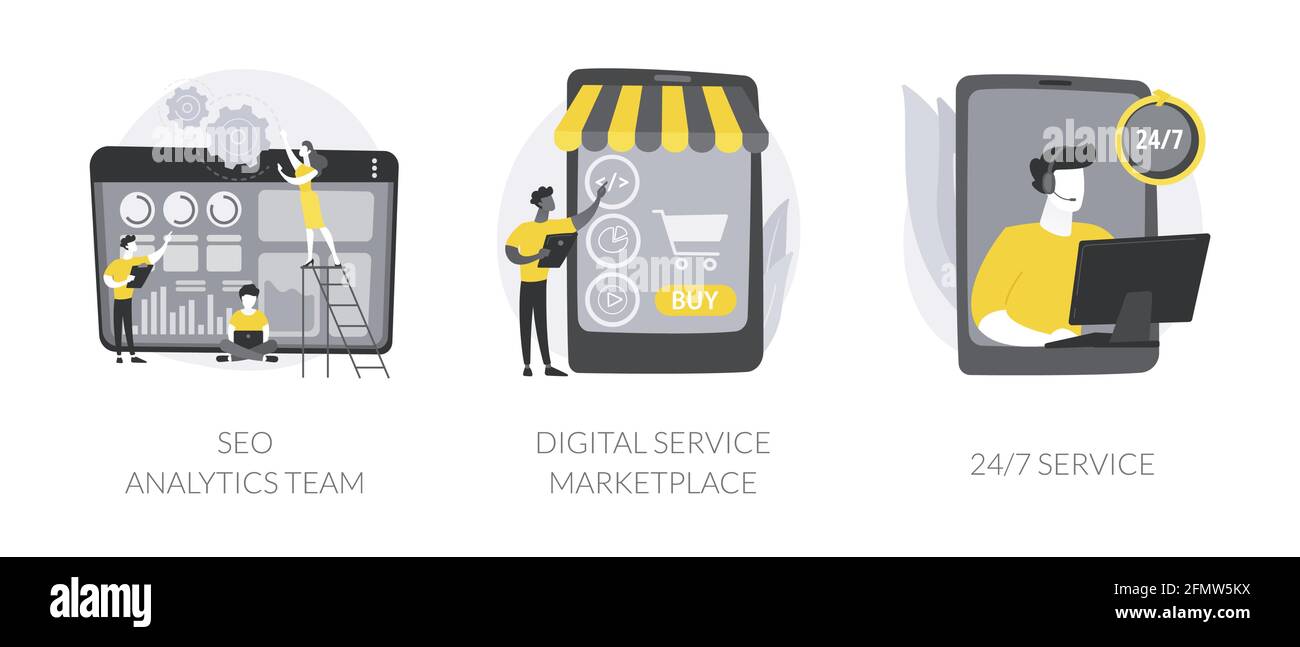 Online services abstract concept vector illustrations Stock Vector ...