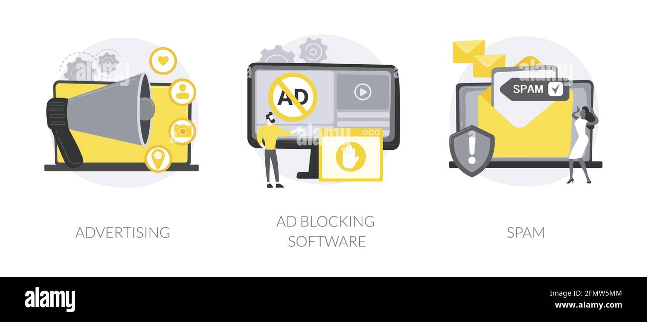 Internet promotion campaign abstract concept vector illustrations Stock ...