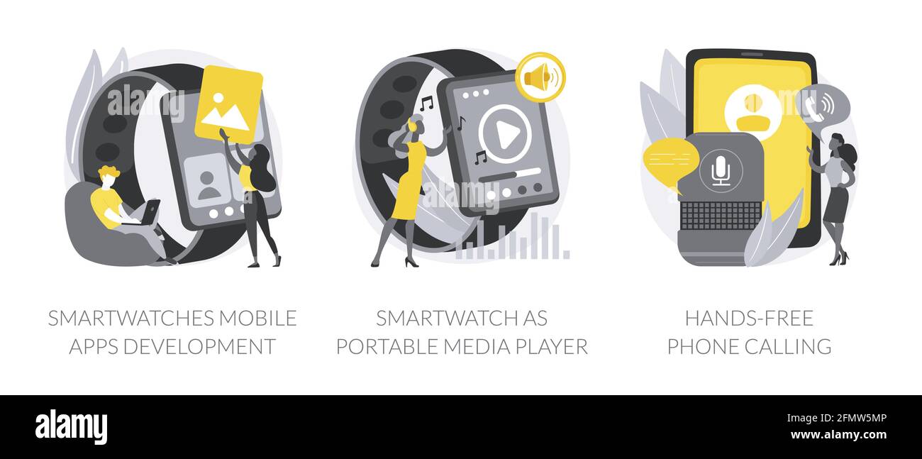 Wearable devices abstract concept vector illustrations Stock Vector ...