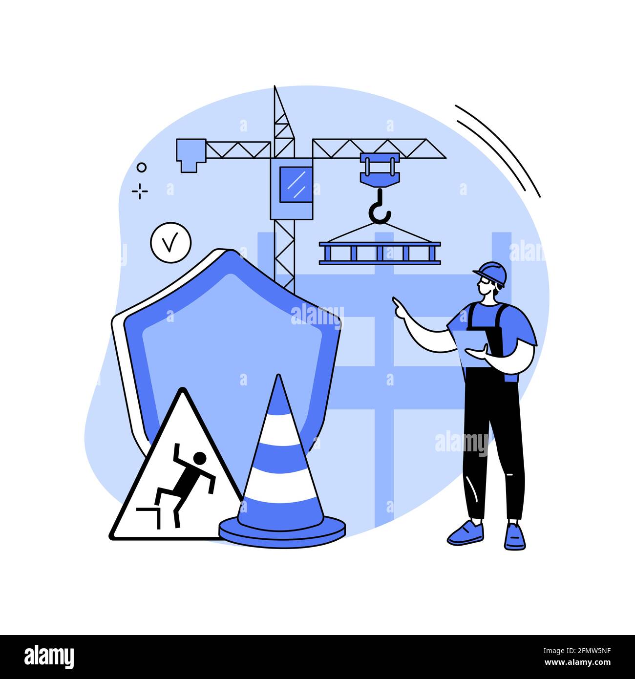 Construction site protection abstract concept vector illustration Stock ...