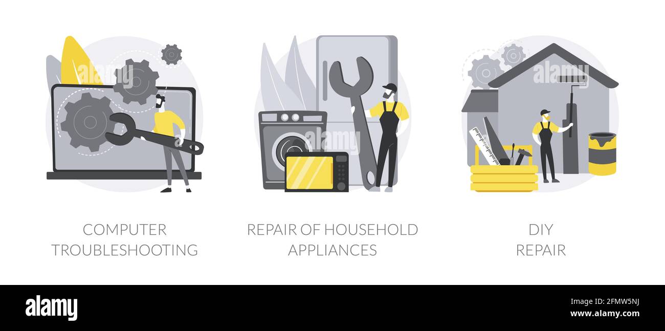 Repair and maintenance services abstract concept vector illustrations ...