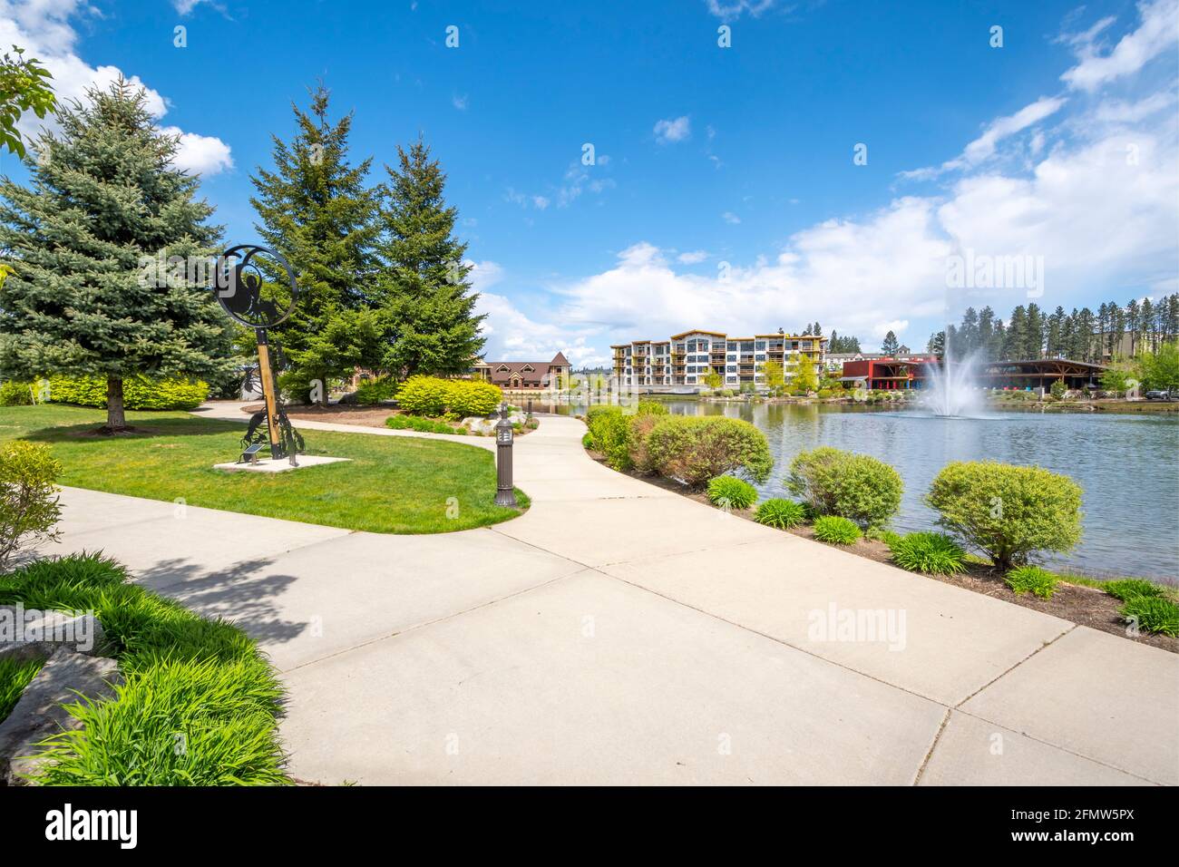 Riverstone public park and lake during spring in the Riverstone ...