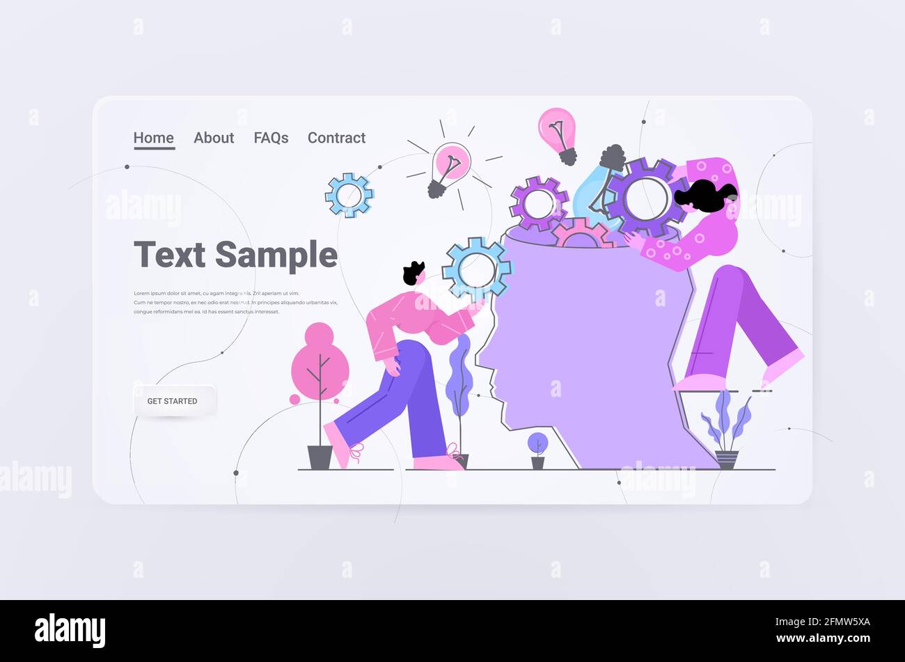 businesspeople putting cogwheels in open human head mental health ...