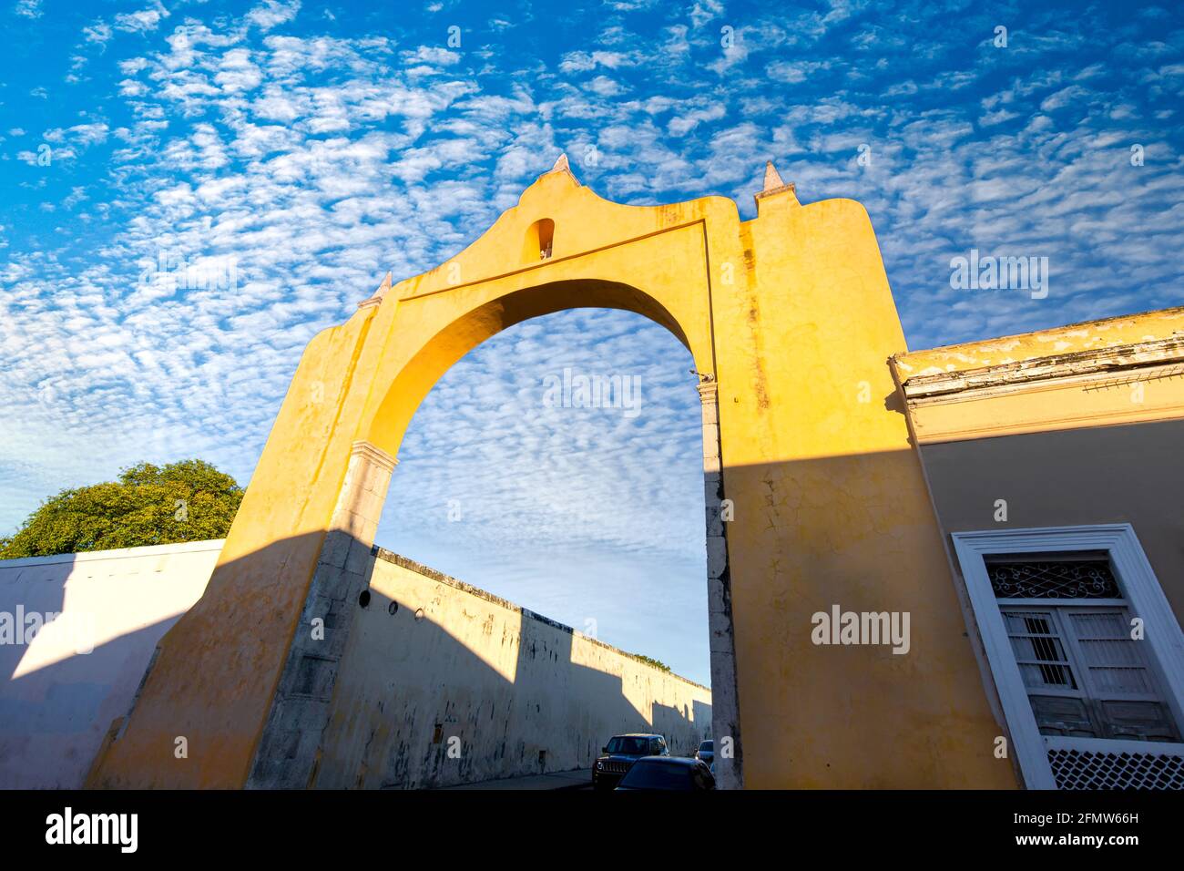 Scenic colorful colonial Merida streets in Mexico, Yucatan Stock Photo ...