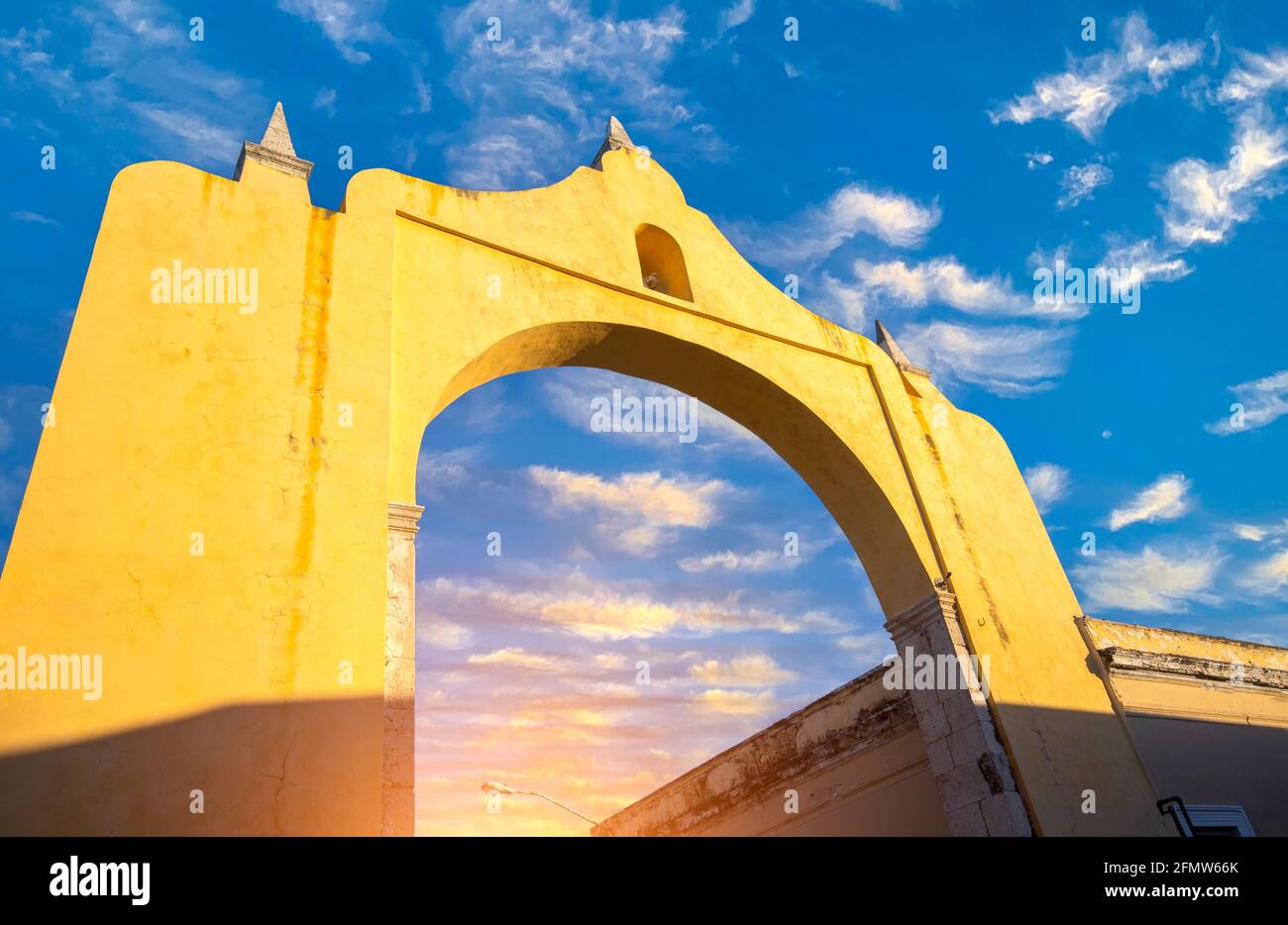 Scenic colorful colonial Merida streets in Mexico, Yucatan Stock Photo ...