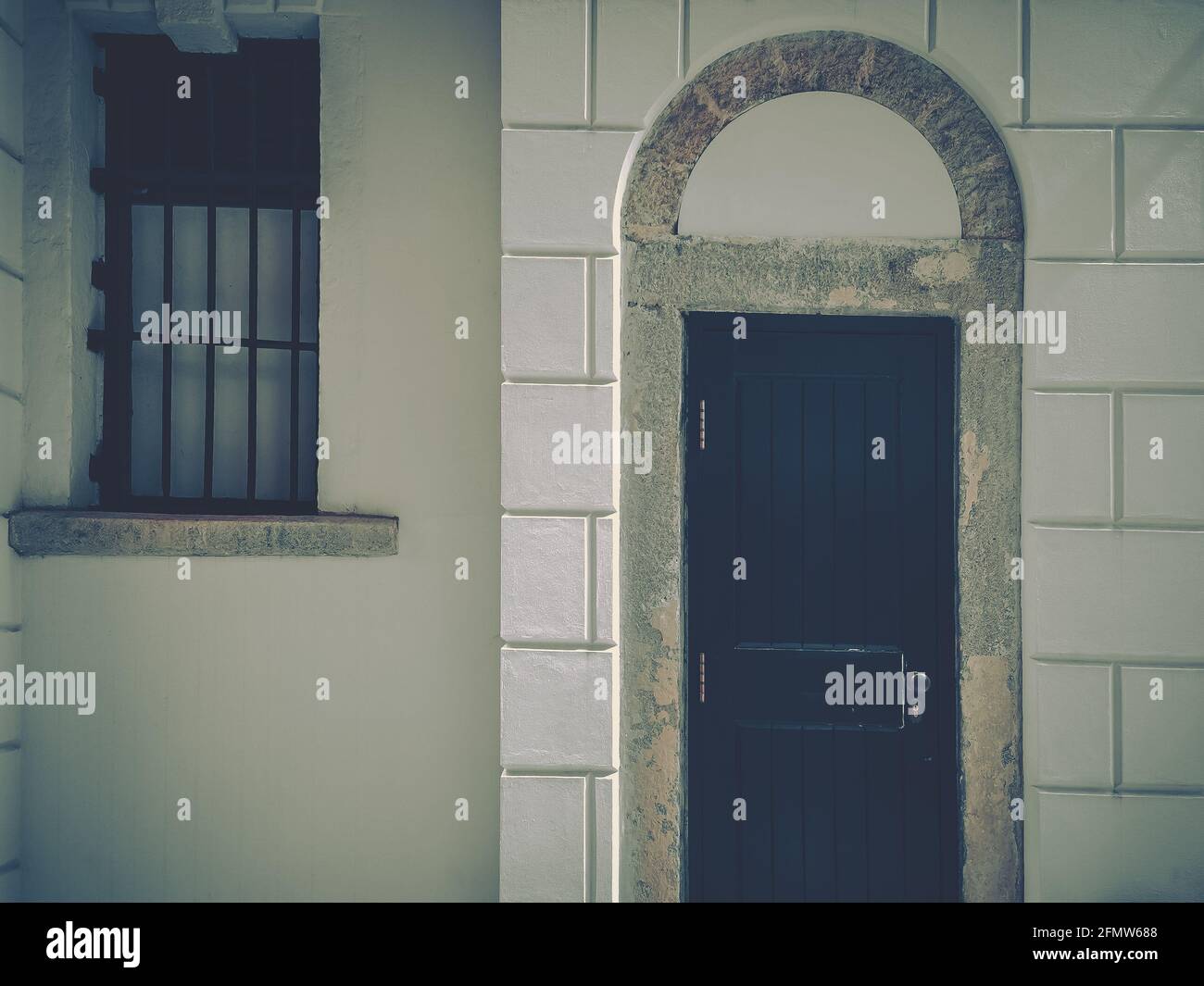 Old window and white wall, vintage style Stock Photo - Alamy