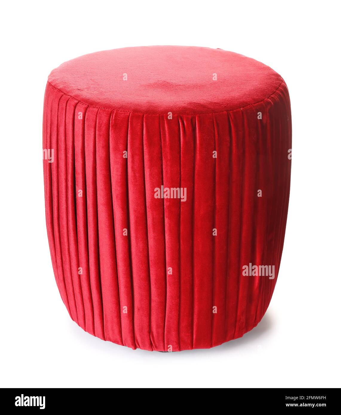 Stylish pouf on white background Stock Photo - Alamy