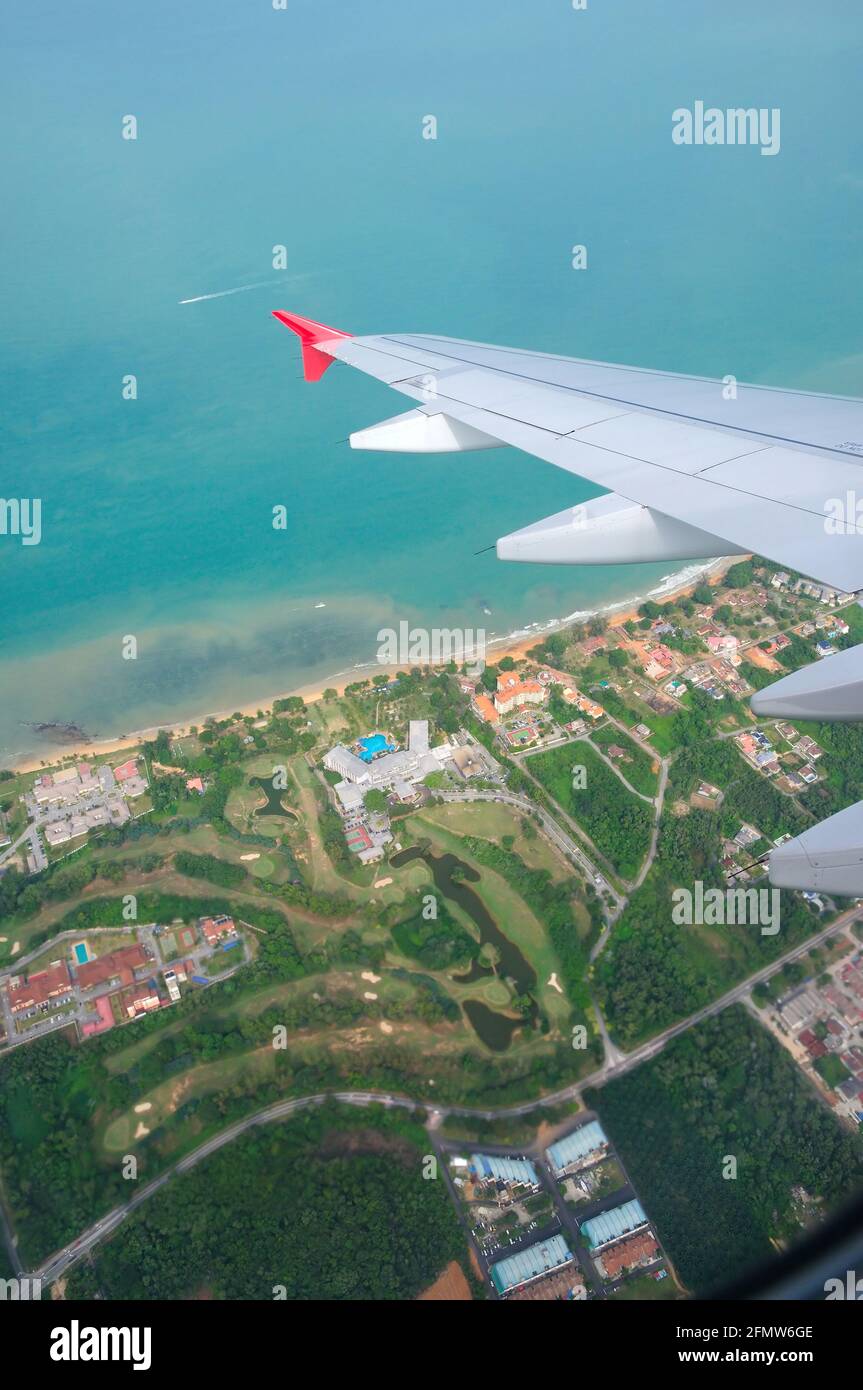 Aerial flight over beach houses hi-res stock photography and images - Alamy