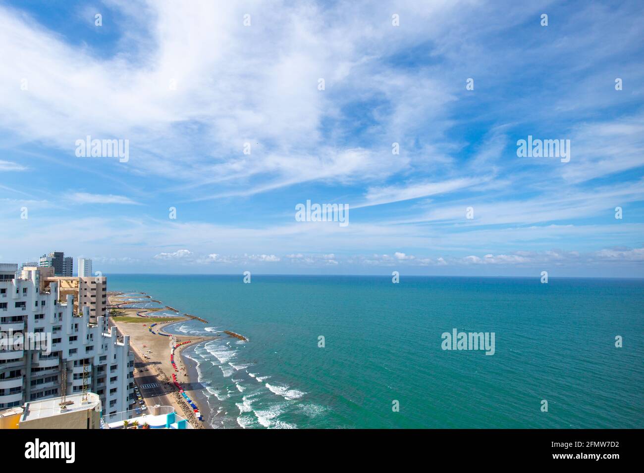 Colombia, scenic view of Cartagena beaches and playas at sunset near ...