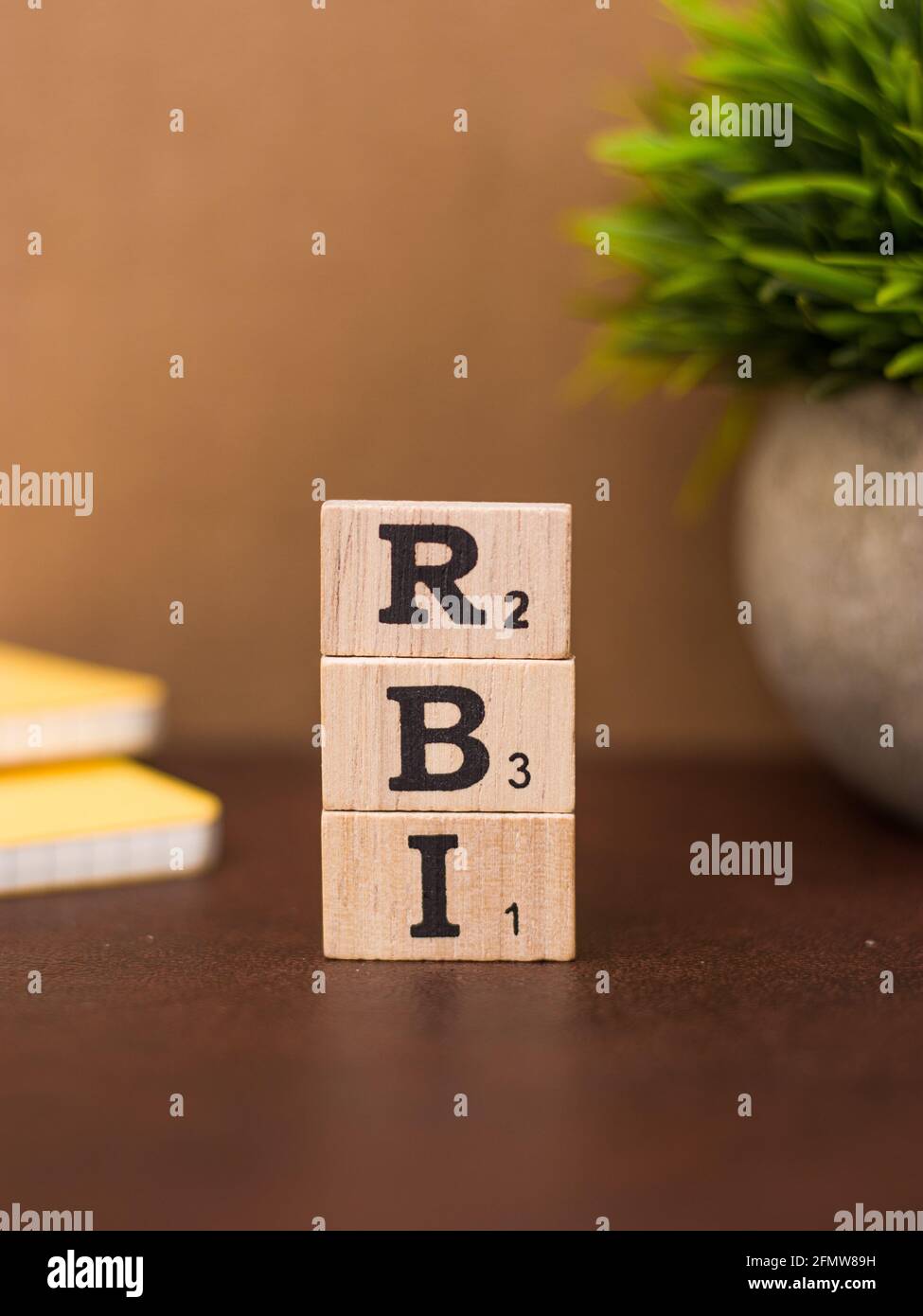 Assam, india - March 30, 2021 : Word RBI written on wooden cubes stock ...
