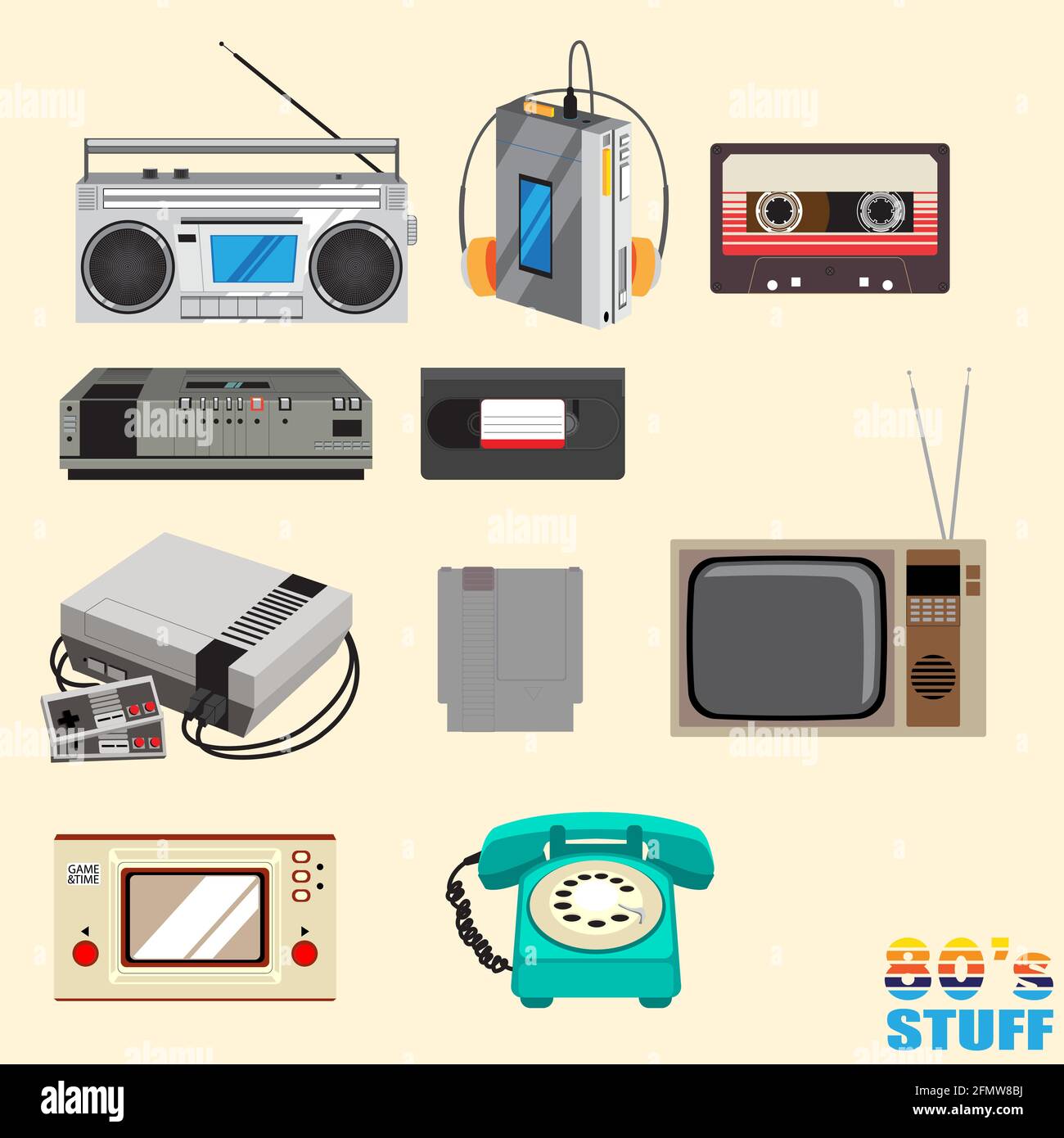 1980 music tape Stock Vector Images - Alamy