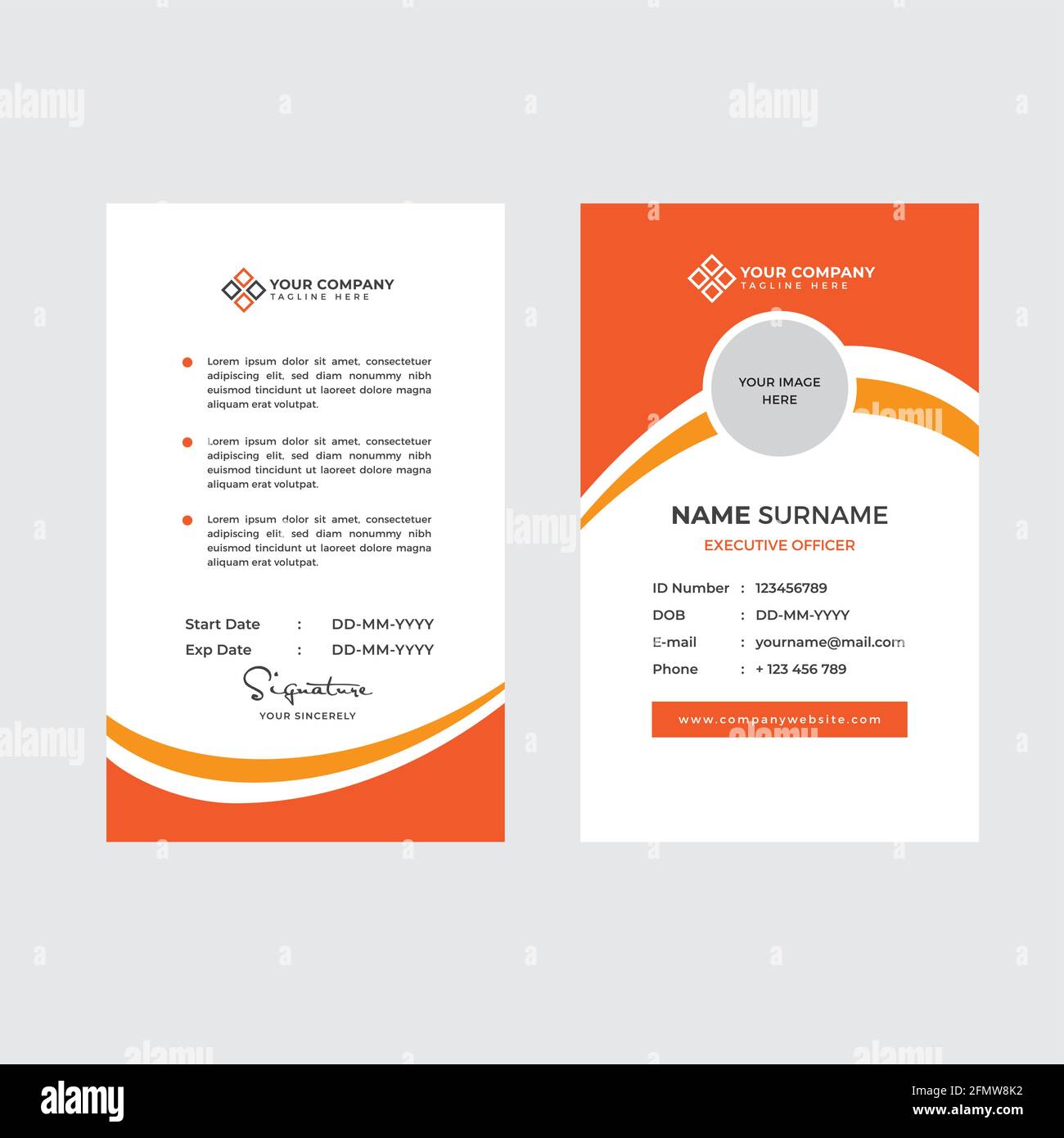 Premium Employee ID Card with Photo Placeholder, Name, Position and ...