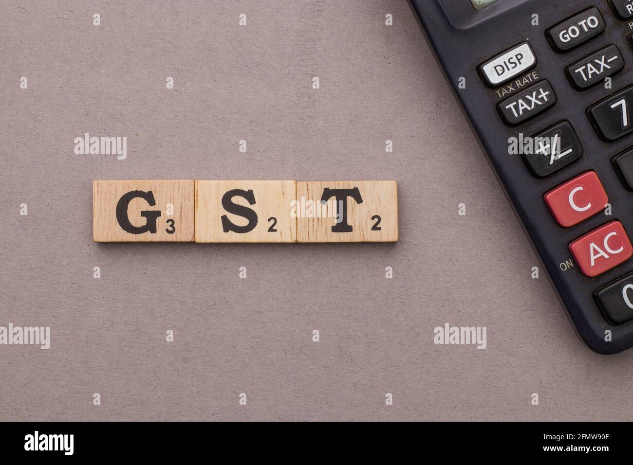 Assam, india - March 30, 2021 : Word GST written on wooden cubes stock ...