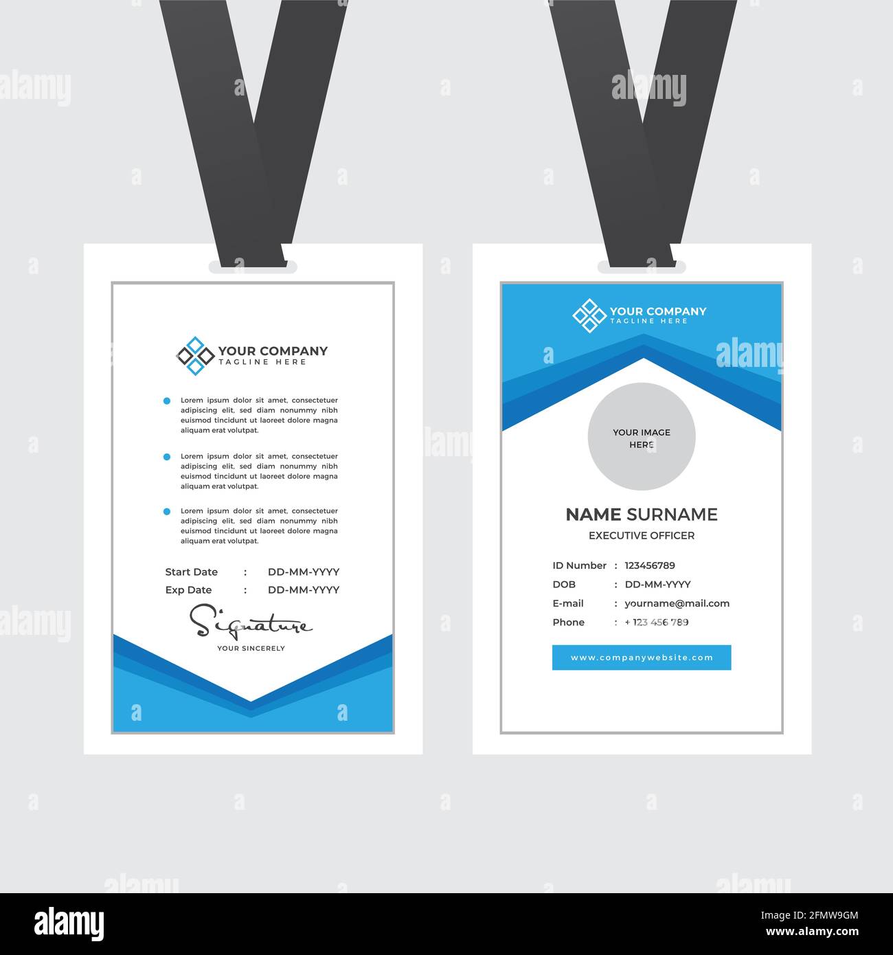Premium Employee ID Card with Photo Placeholder, Name, Position and ...
