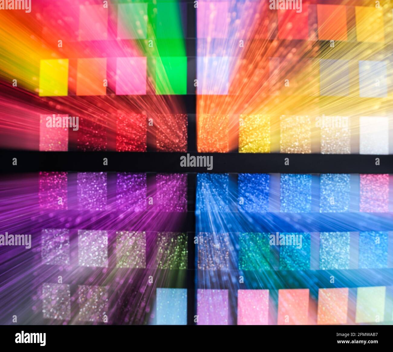 zoom effect over the colored lights square Stock Photo - Alamy