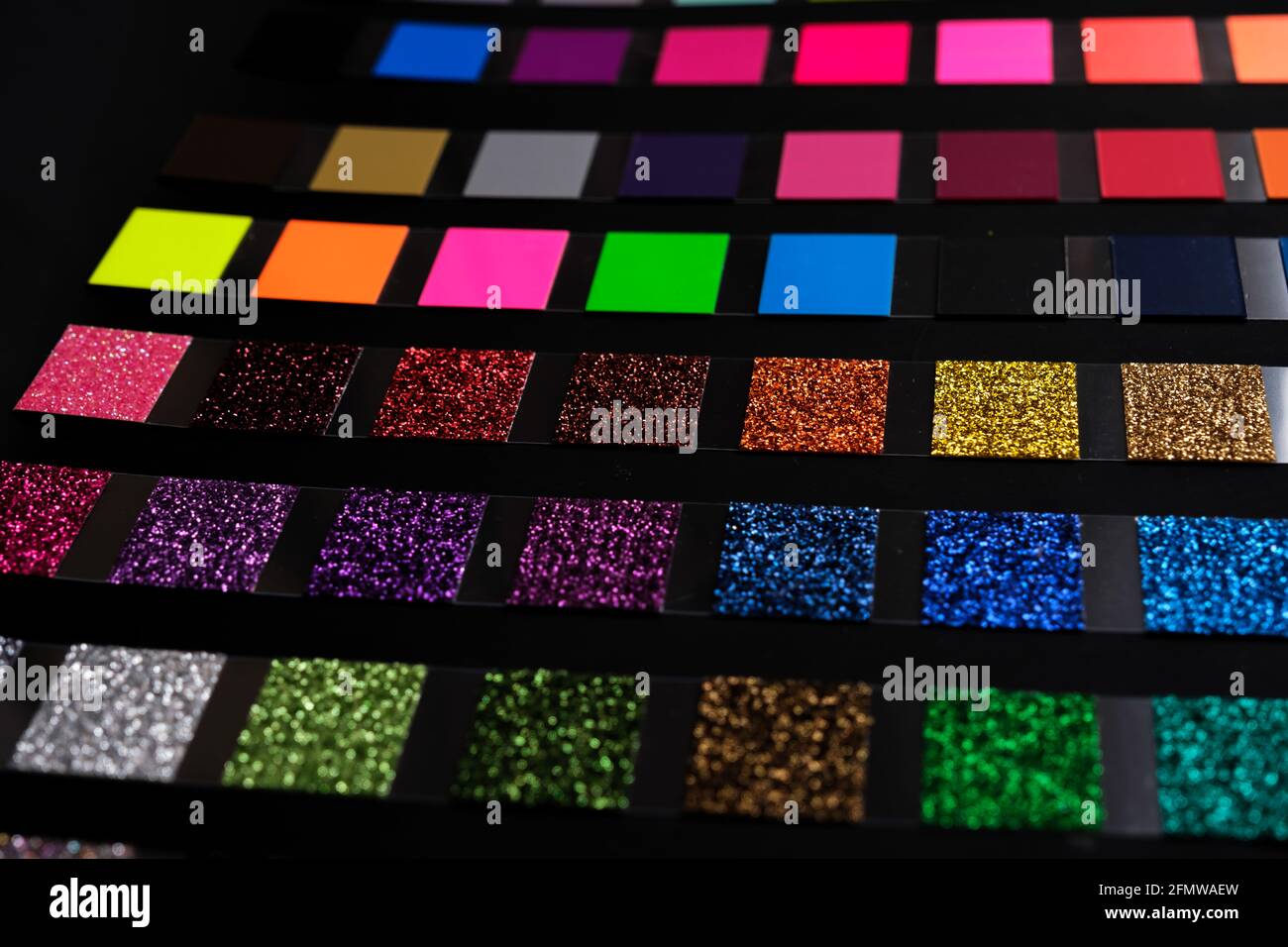 rainbow color palette samples on black background Stock Photo - Alamy