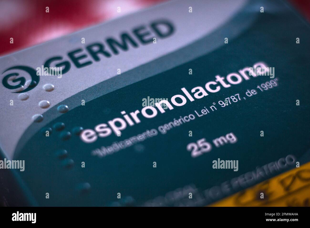 Brazil. 9th May, 2021. In this photo illustration a box of the medicine ...