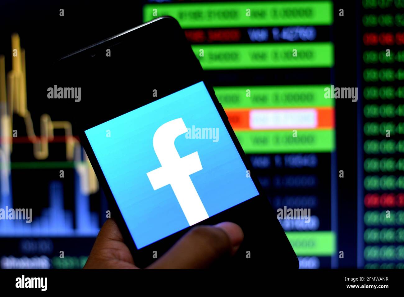In this Photo illustration a Facebook logo is seen displayed on a ...