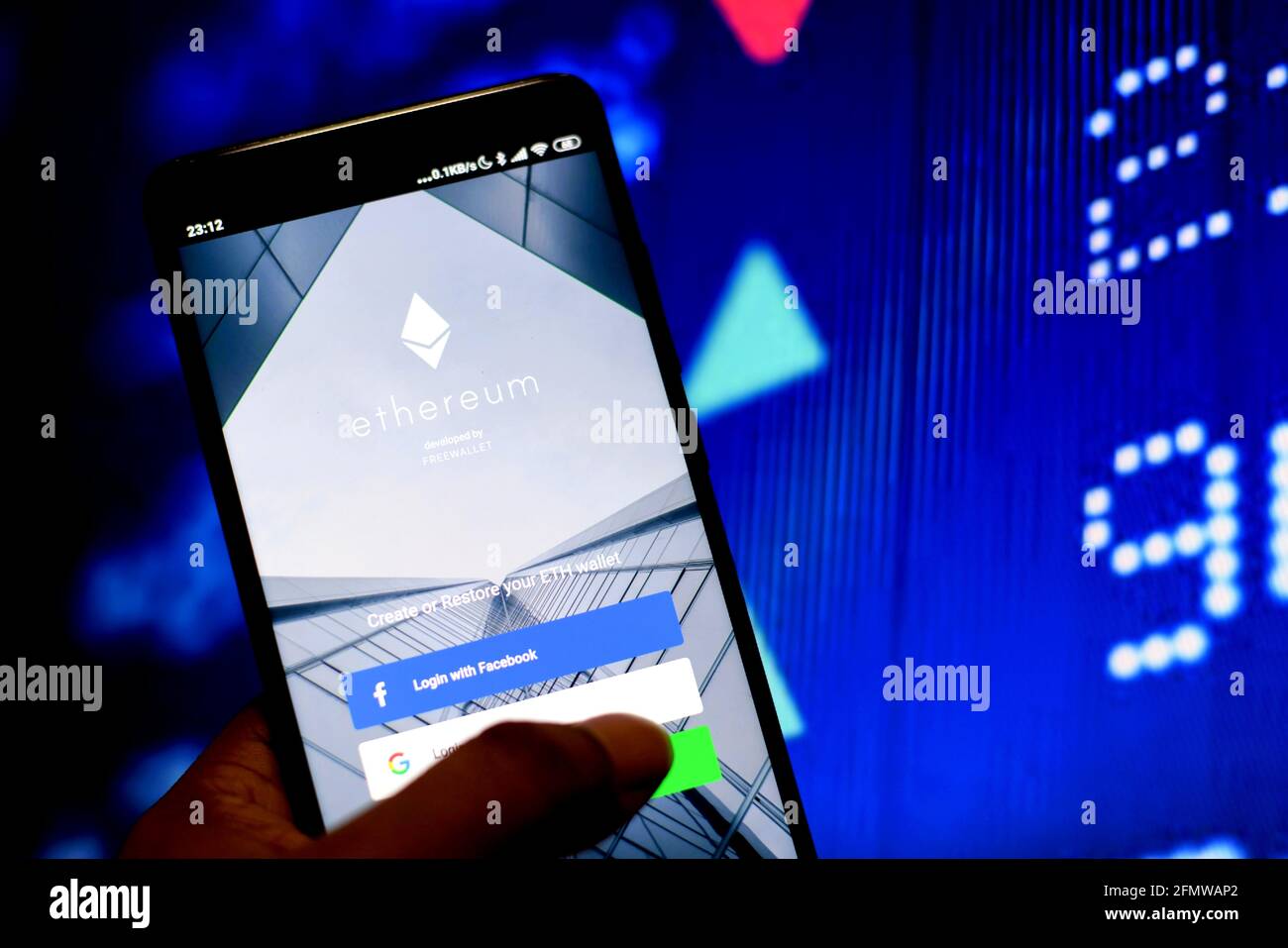 In this Photo illustration Ethereum logo is seen displayed on a ...