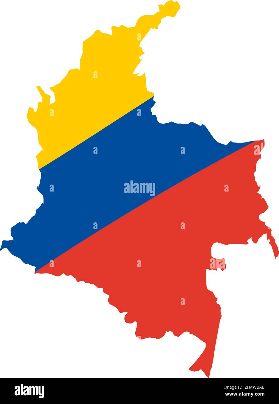 Colombia Flag Coloring Map