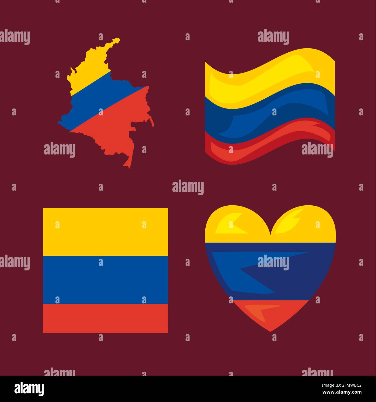 four colombian protest icons Stock Vector Image & Art - Alamy