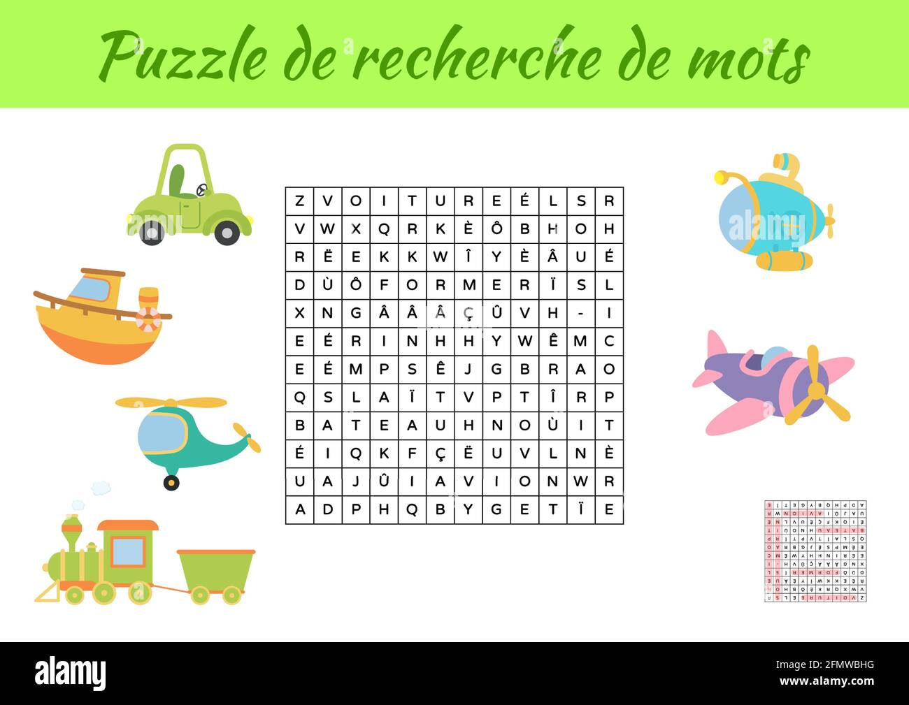 Puzzle de recherche de mots - Word search puzzle with pictures ...