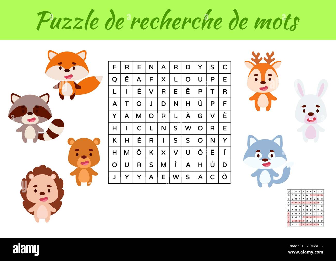 Puzzle de recherche de mots - Word search puzzle with pictures ...