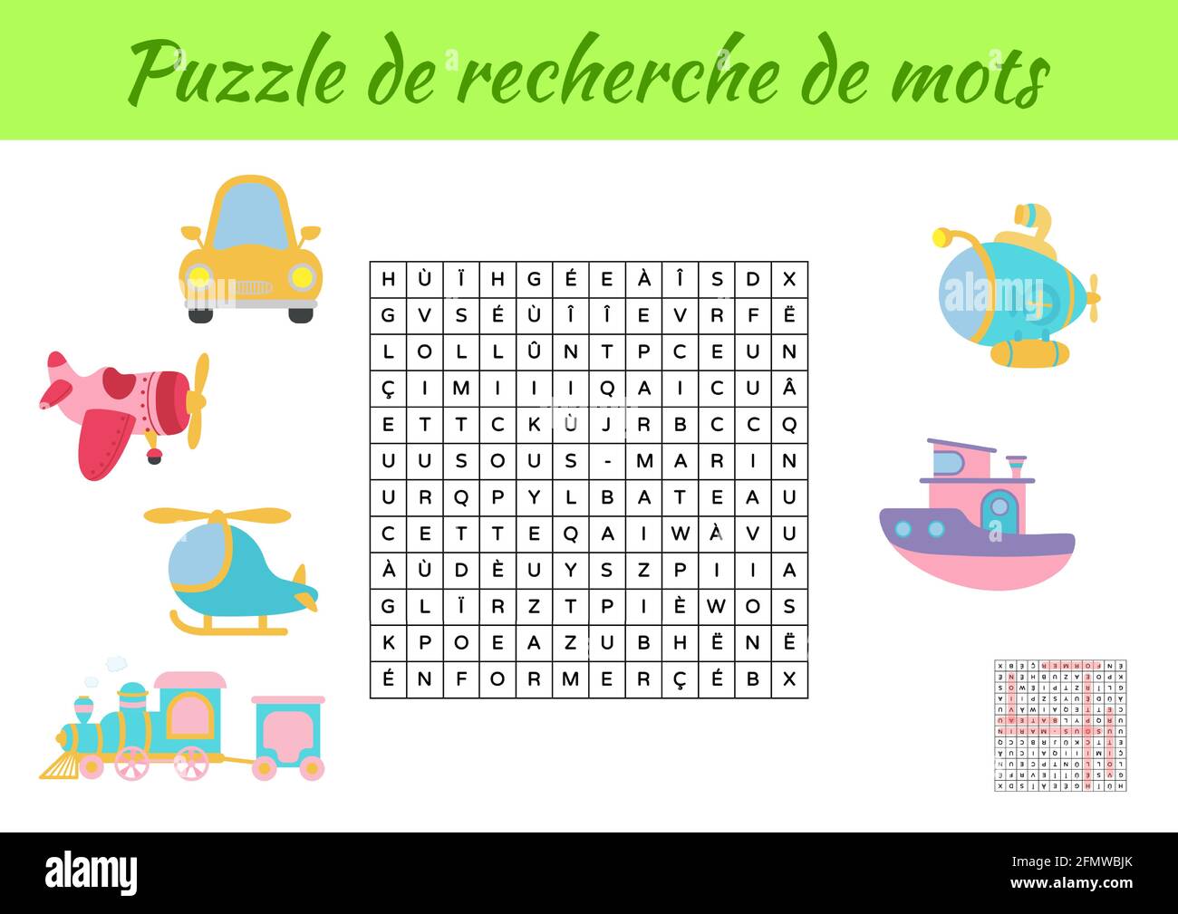 Puzzle de recherche de mots - Word search puzzle with pictures ...