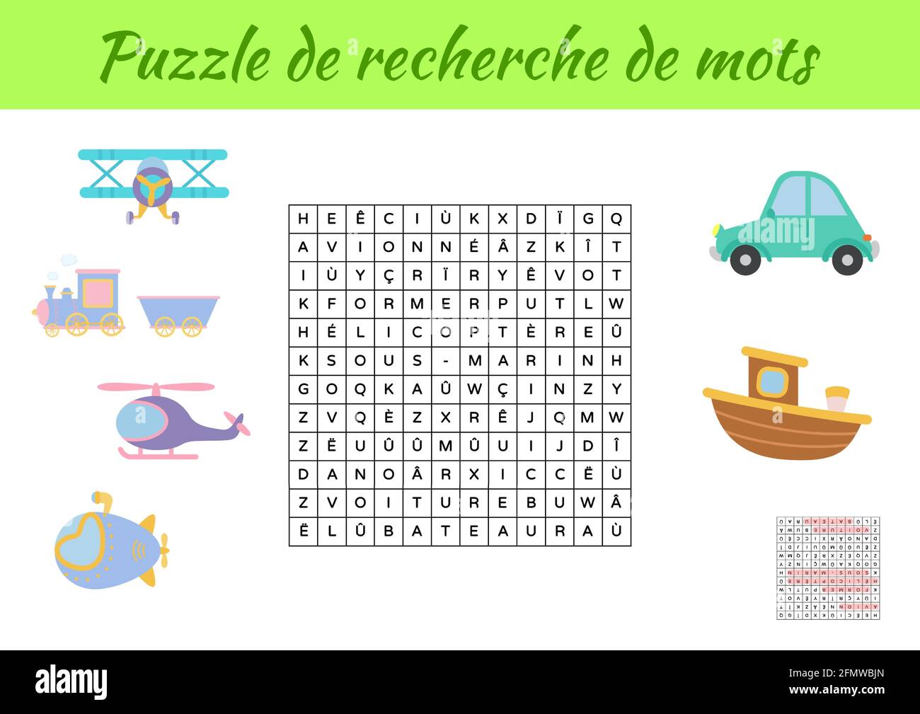 Puzzle de recherche de mots - Word search puzzle with pictures ...