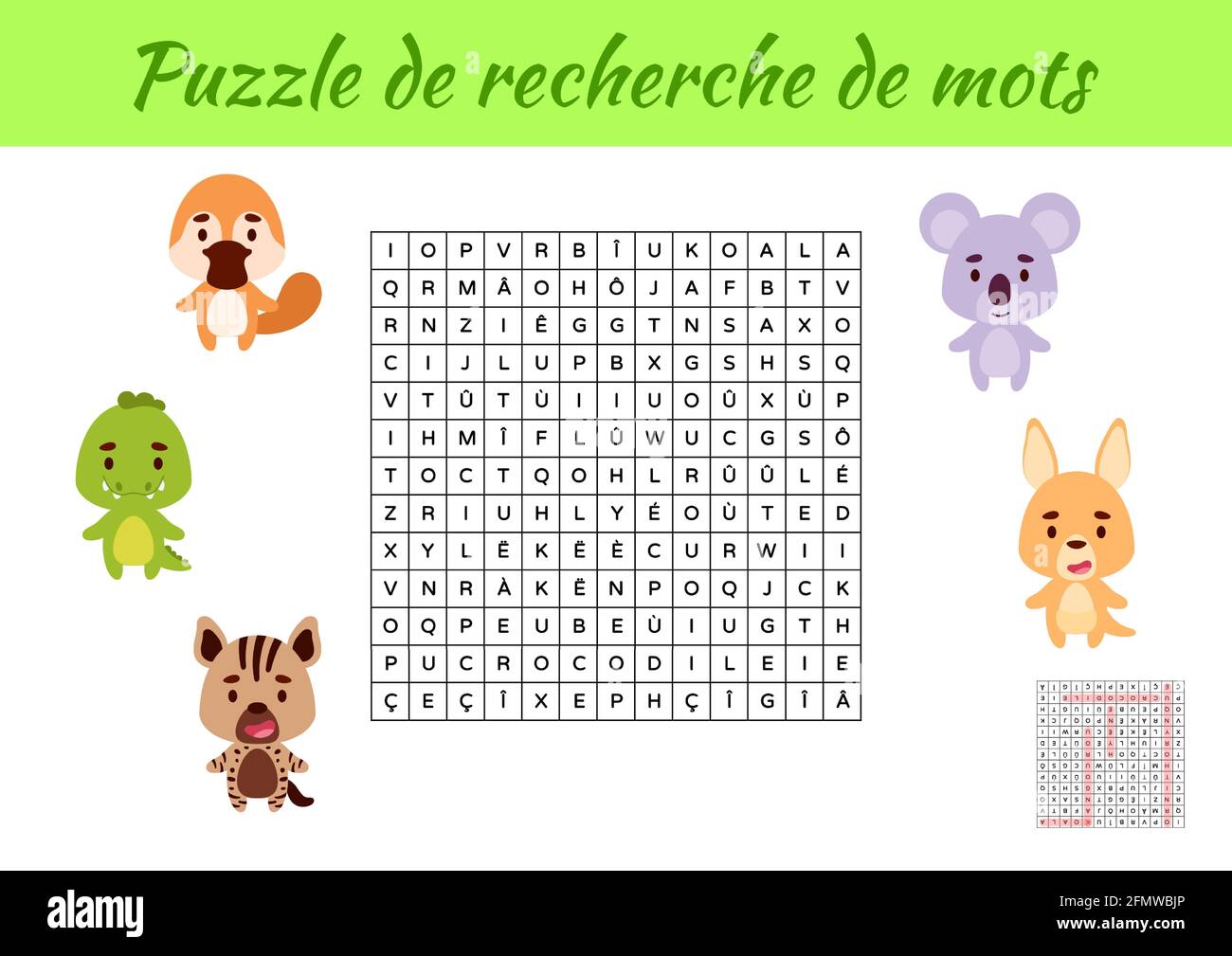 Puzzle de recherche de mots - Word search puzzle with pictures ...