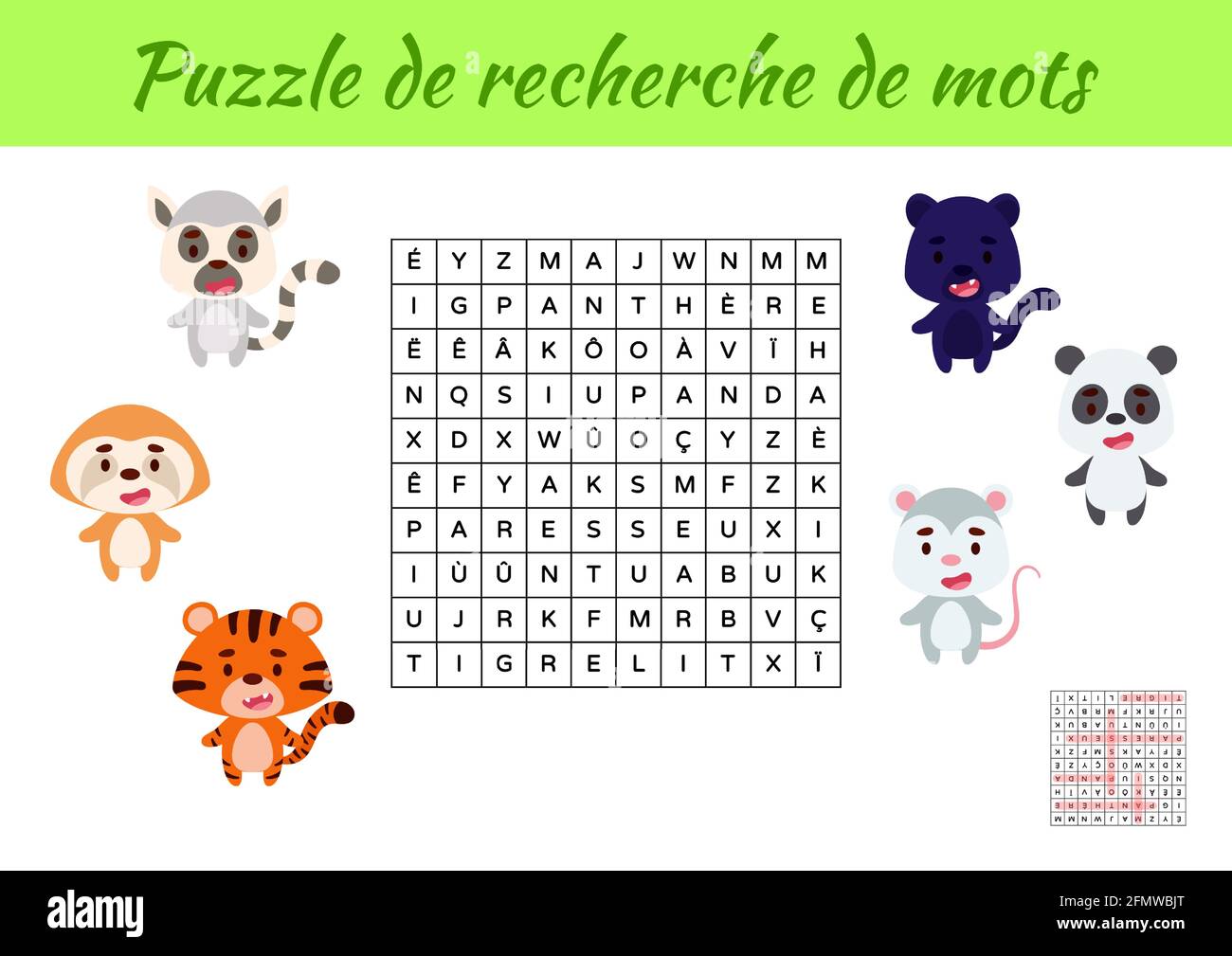 Puzzle de recherche de mots - Word search puzzle with pictures ...