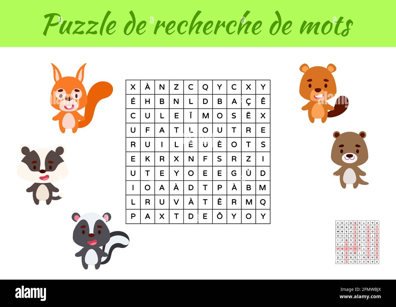 Puzzle de recherche de mots - Word search puzzle with pictures ...