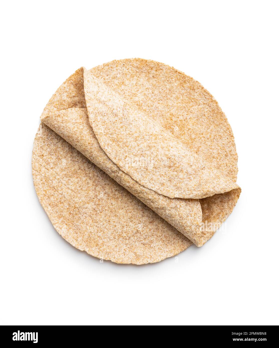 Whole grain tortilla wraps isolated on white background Stock Photo - Alamy