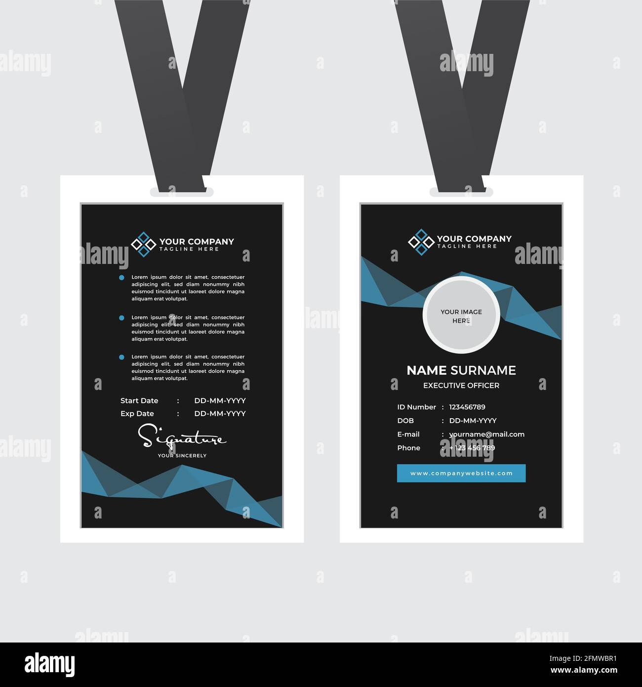 Premium Employee ID Card with Photo Placeholder, Name, Position and ...