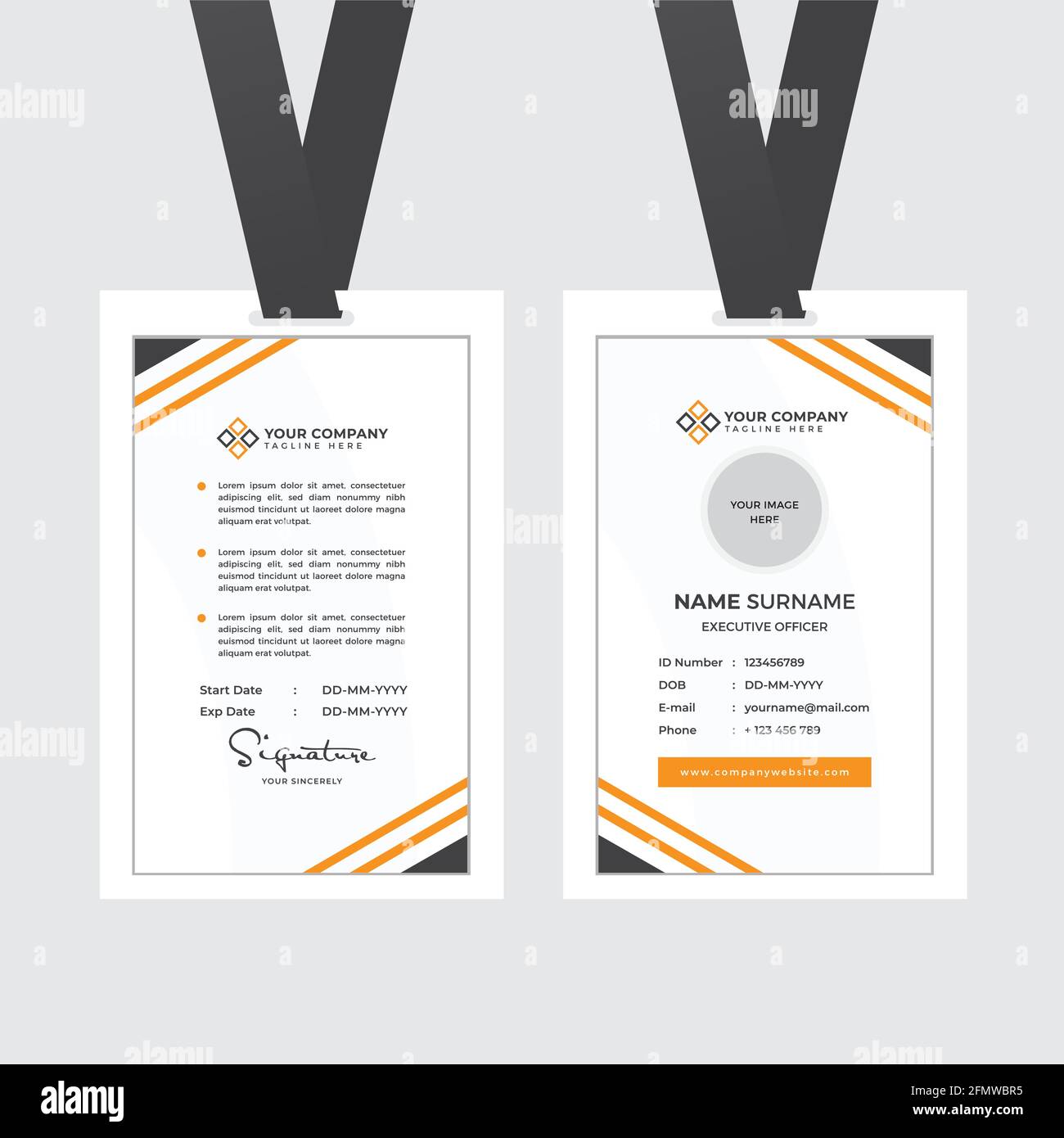 Premium Employee ID Card with Photo Placeholder, Name, Position and ...