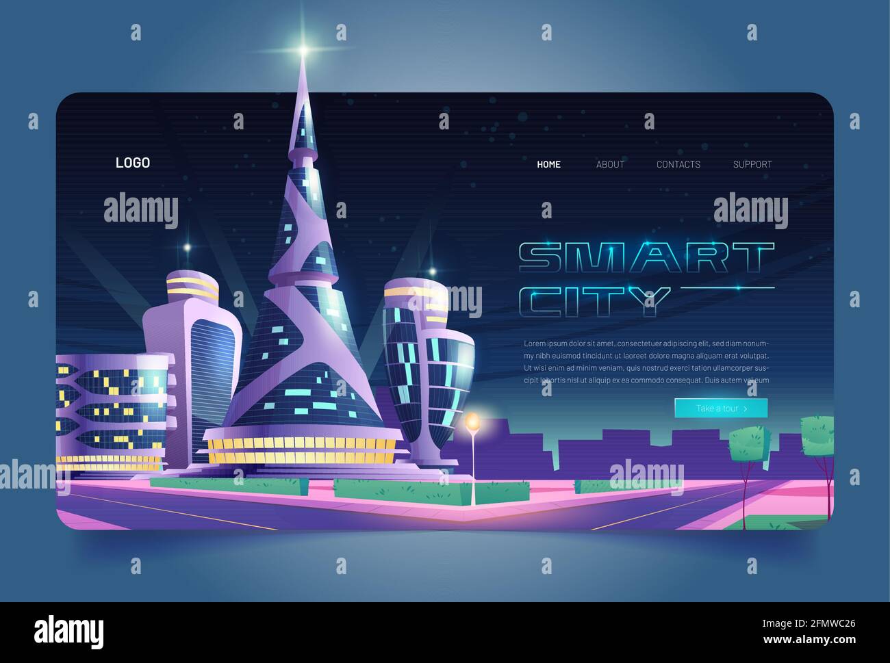 Glowing towers Stock Vector Images - Alamy