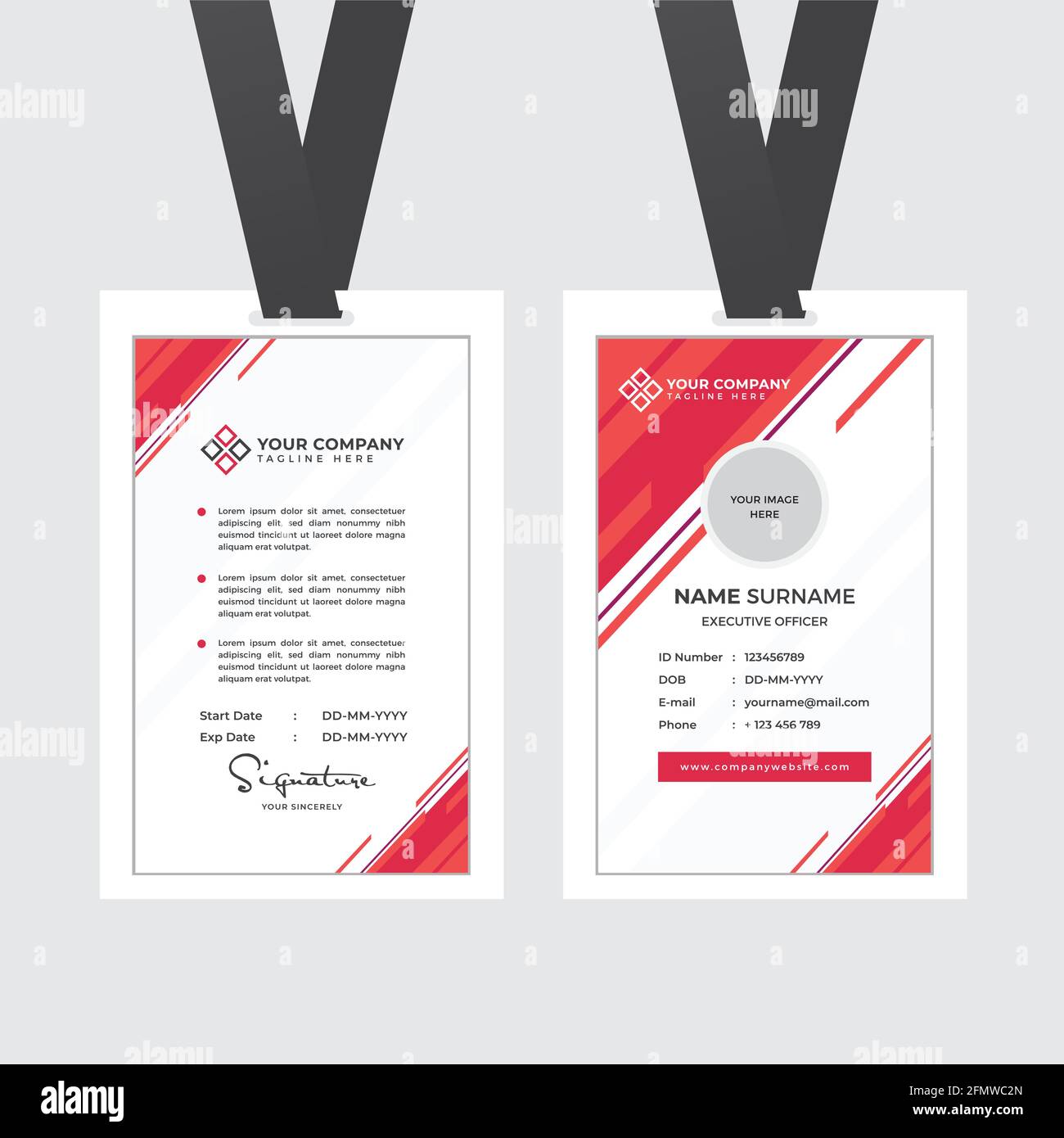 Premium Employee ID Card with Photo Placeholder, Name, Position and ...