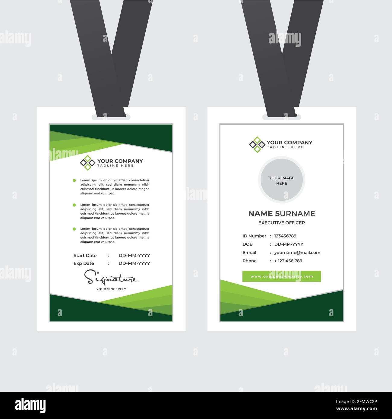 Premium Employee ID Card with Photo Placeholder, Name, Position and ...