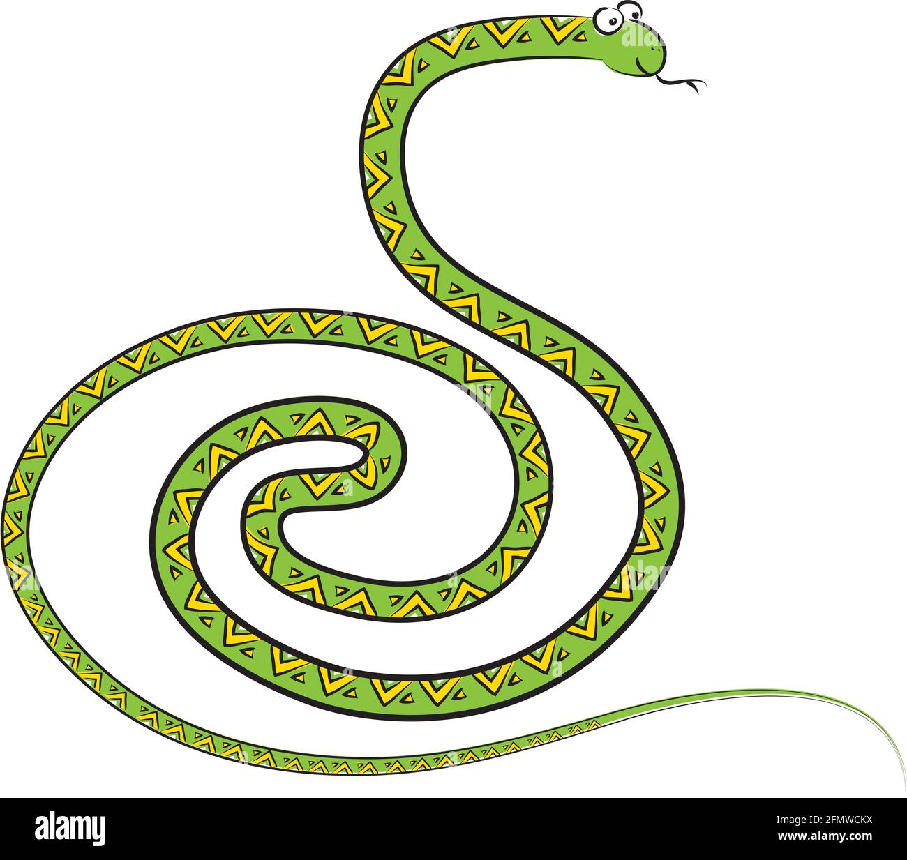 colourful cartoon long snake set Stock Photo - Alamy