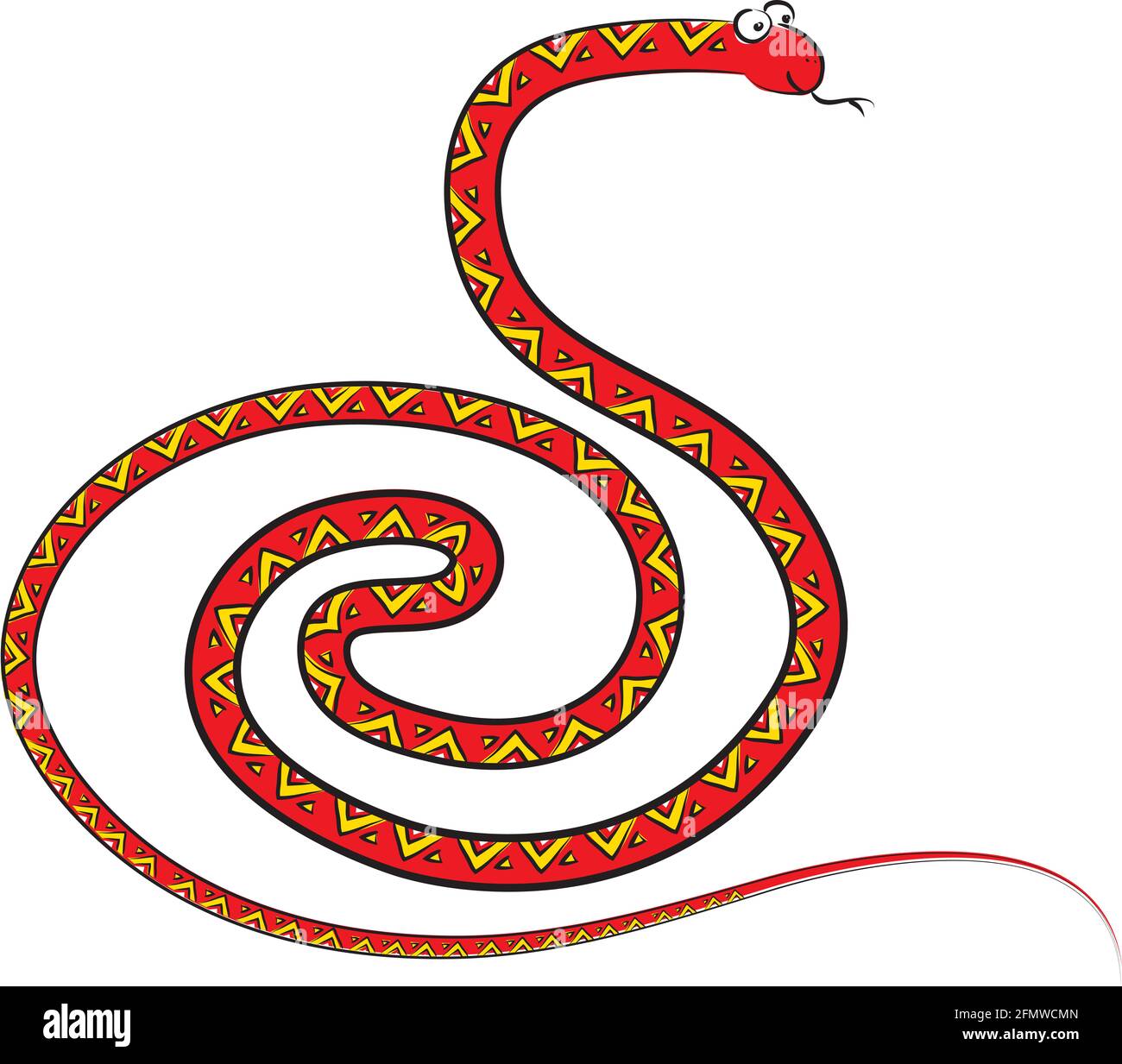 colourful cartoon long snake set Stock Photo - Alamy
