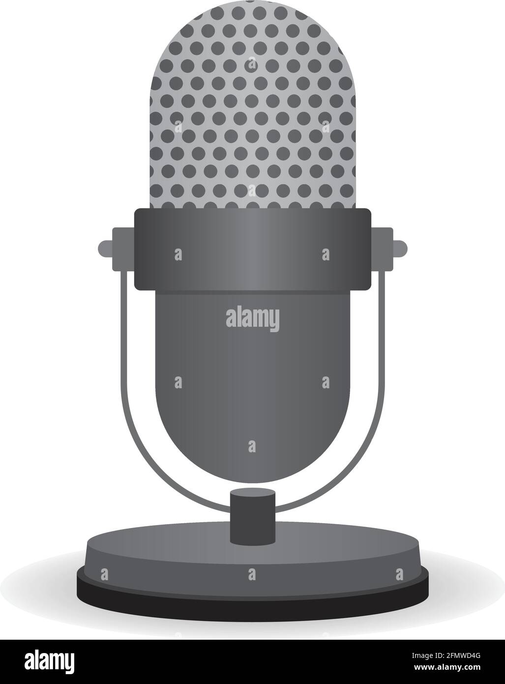 Studio table microphone for radio, conceptual vector Stock Vector Image ...