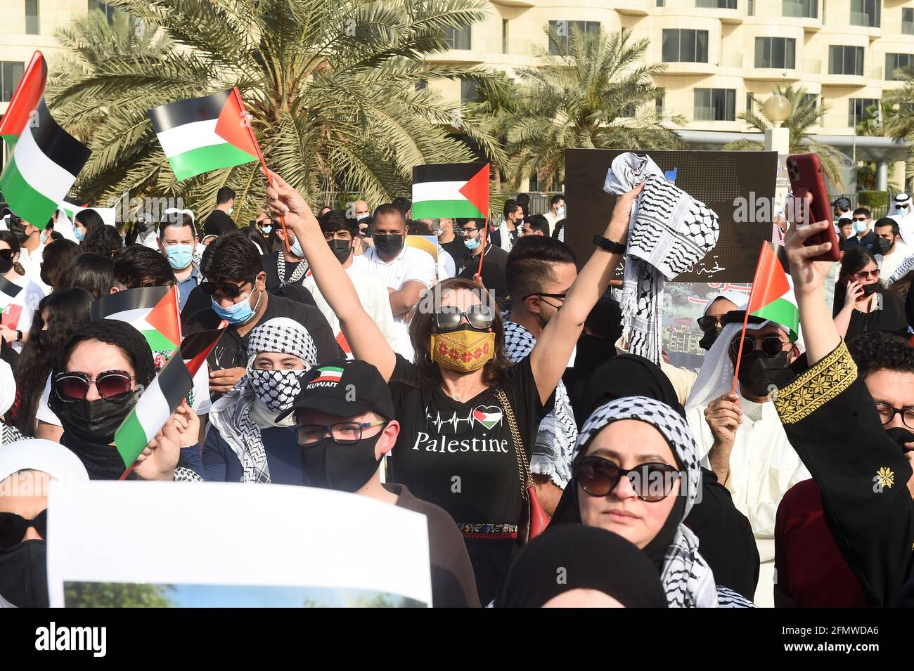 Kuwait City, Kuwait. 11th May, 2021. People participate in a protest in ...