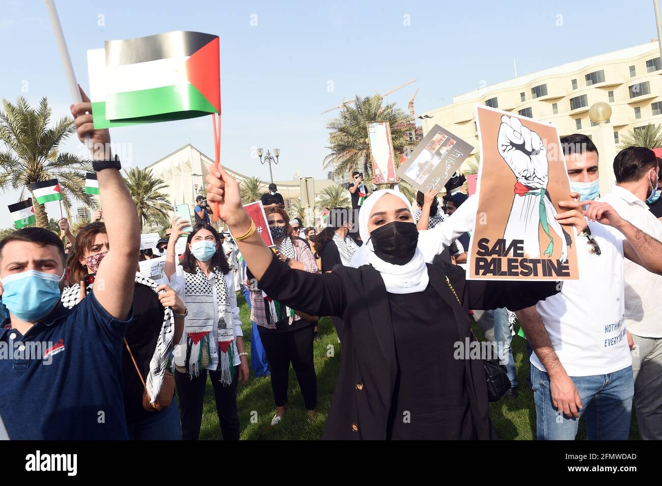Kuwait City, Kuwait. 11th May, 2021. People participate in a protest in ...