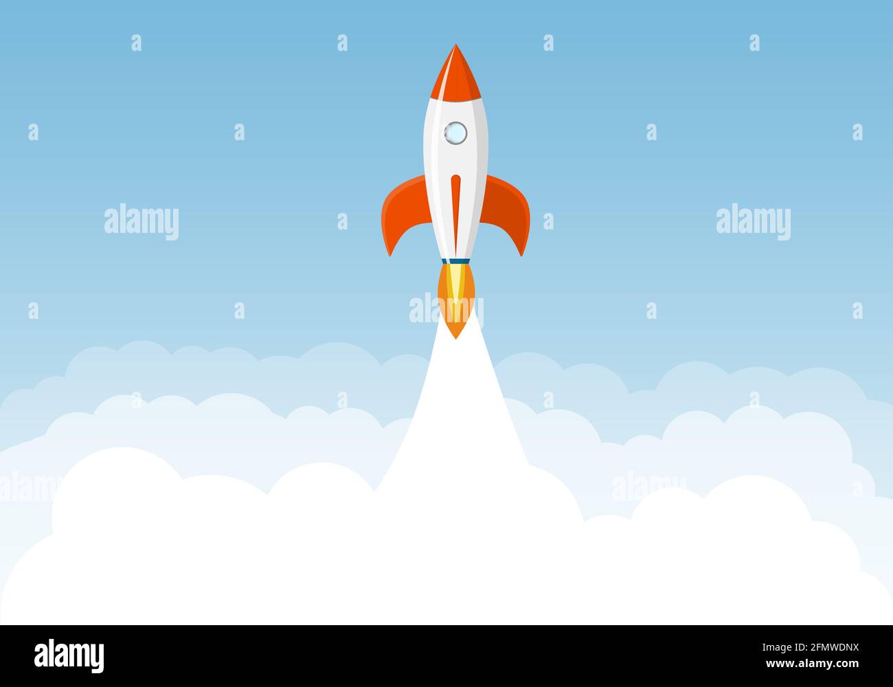 Rocket takes off into outer space Stock Photo - Alamy