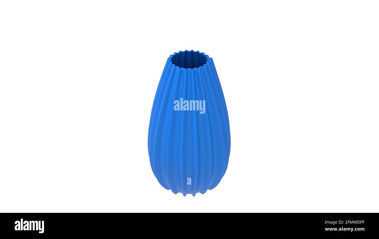 3D rendering of a 3d printed vase complex shaped and colored isoalted ...
