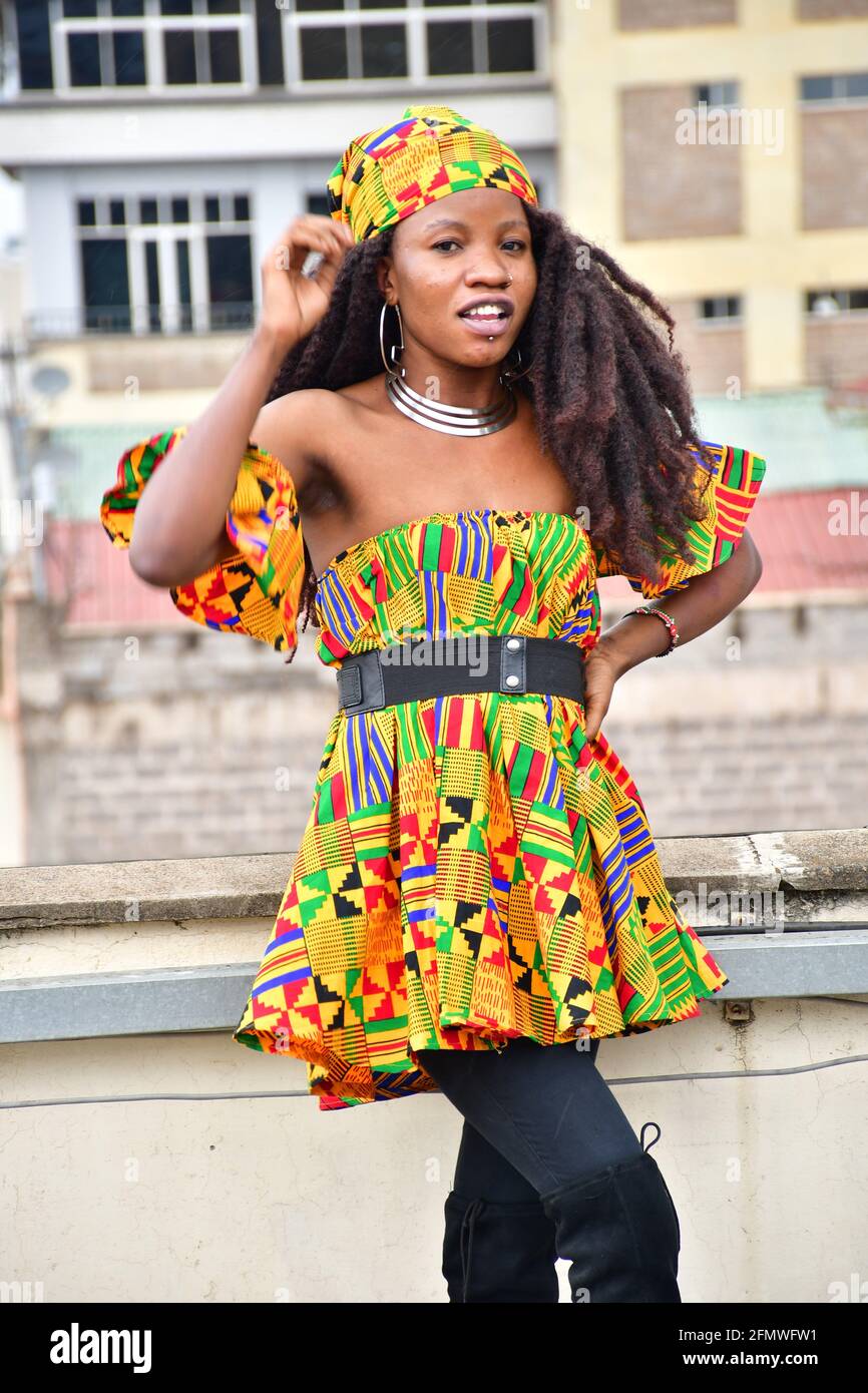 African woman model wearing stylish fashion Stock Photo - Alamy