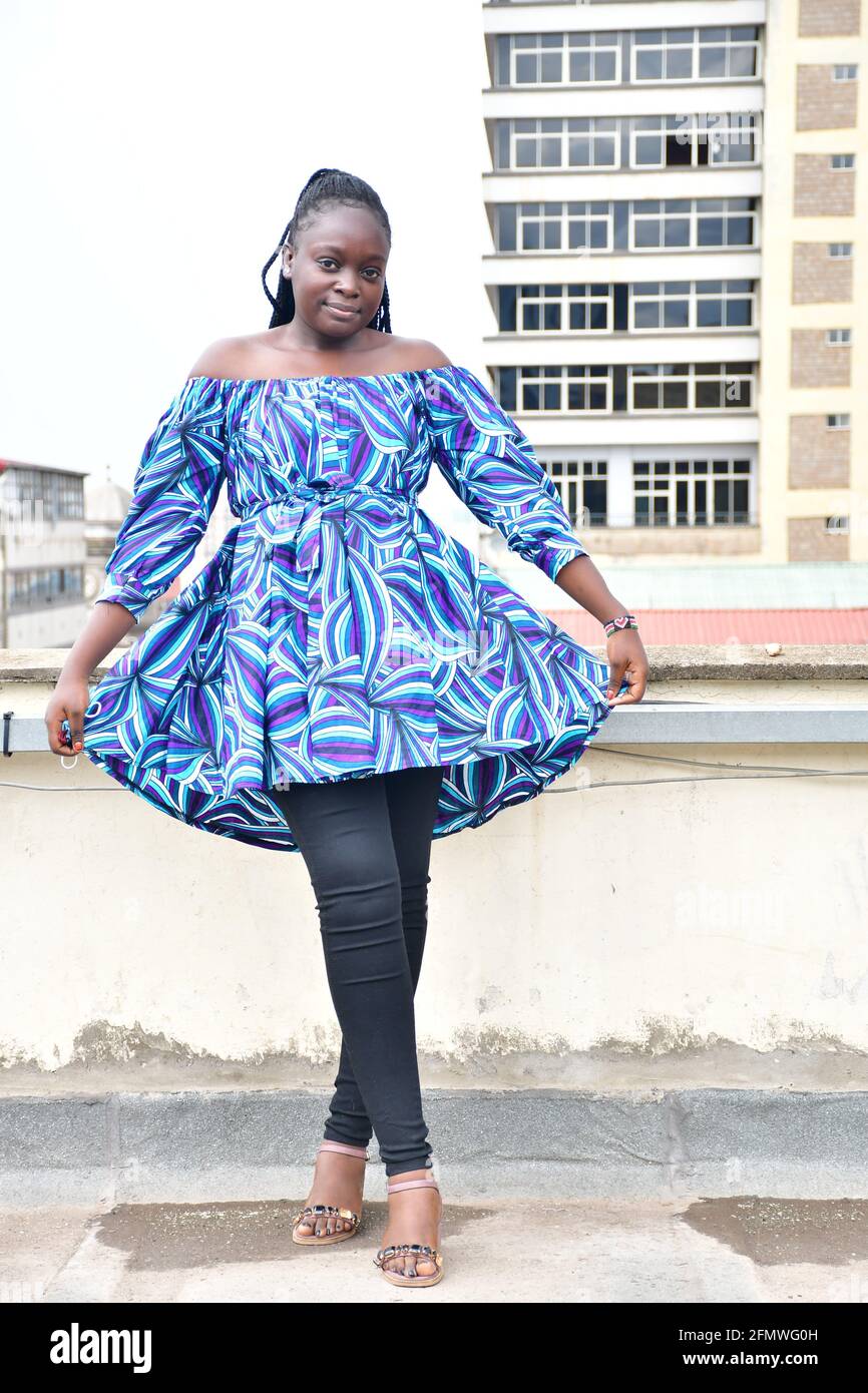 African woman model wearing stylish fashion Stock Photo - Alamy