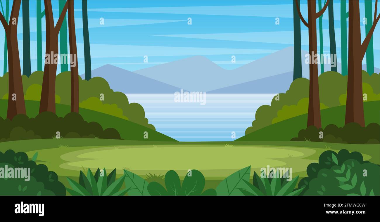 Stunning landscape river lake Stock Vector Images - Alamy