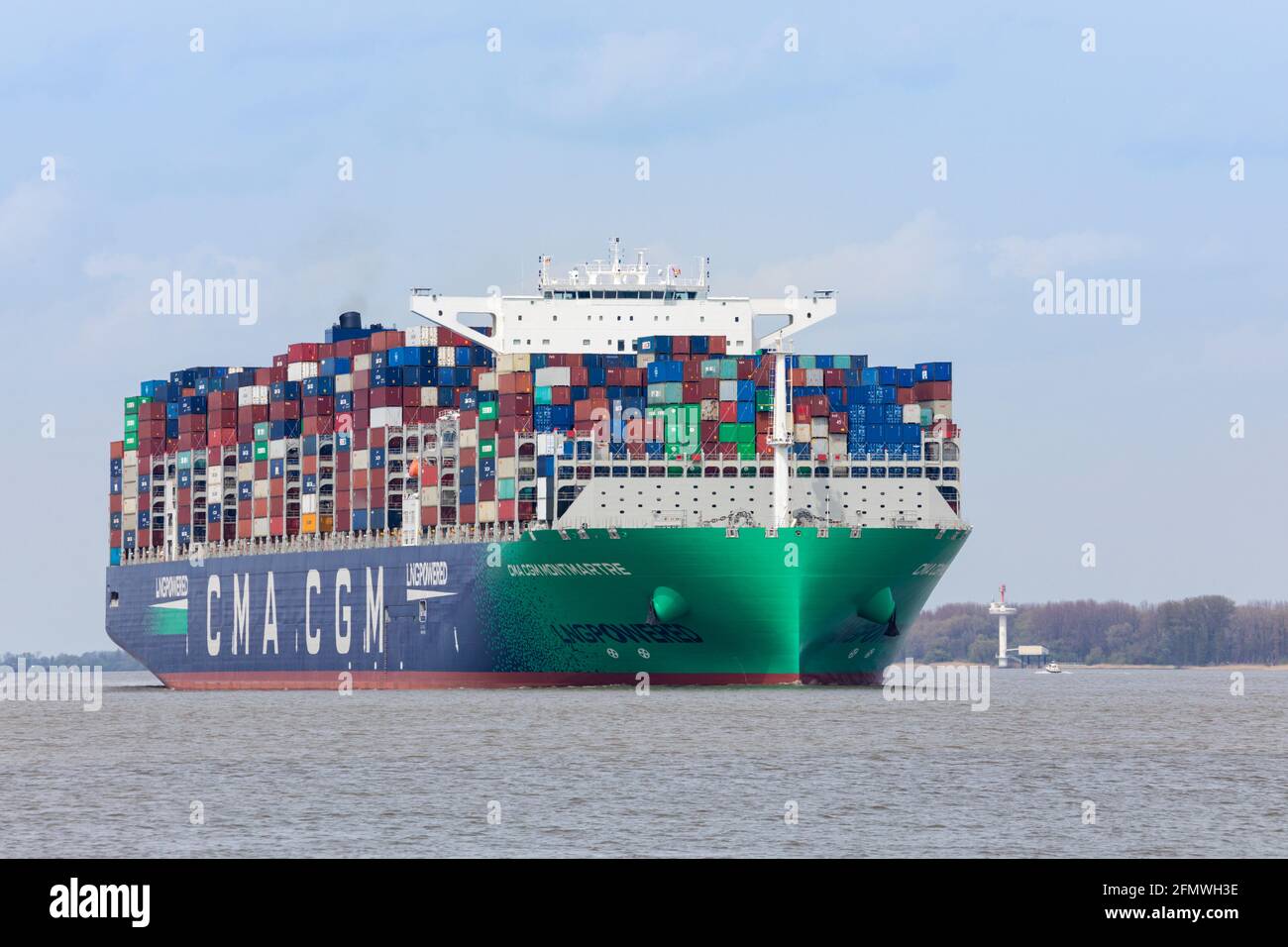 Stade, Germany – May 8, 2021: CMA CGM Montmartre, one of the largest ...